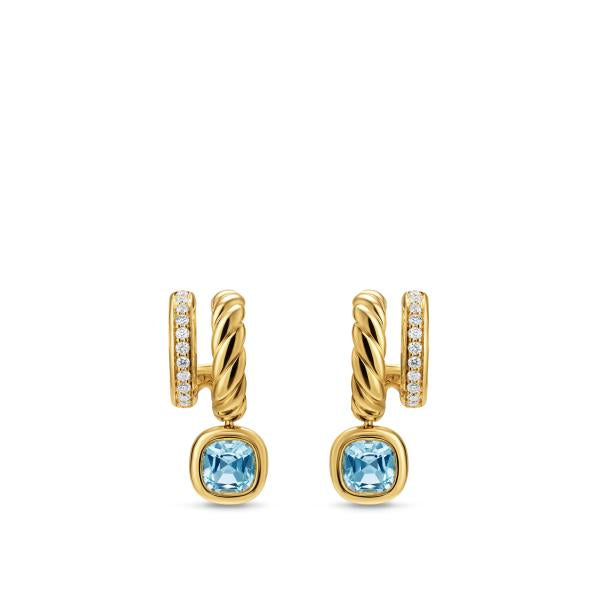 DY Mercera Color Two Row Drop Earrings in 18K Yellow Gold with Tanzani ...
