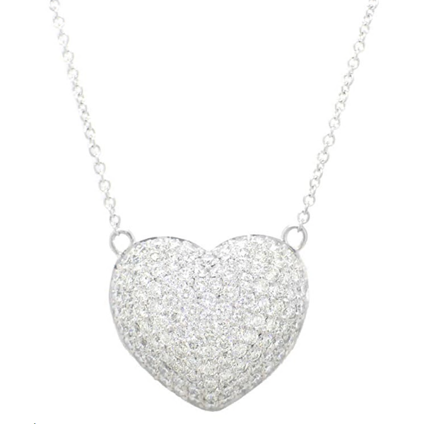 Royal Collection Puffed Diamond Heart Pendant – Royal Jewelers